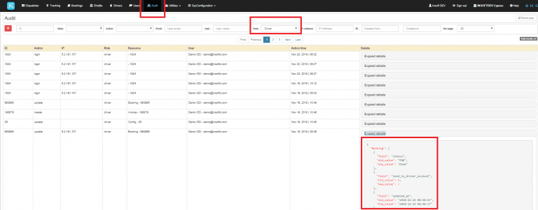 INSOFTDEV | Taxi Dispatch System | Recording Drivers Actions.