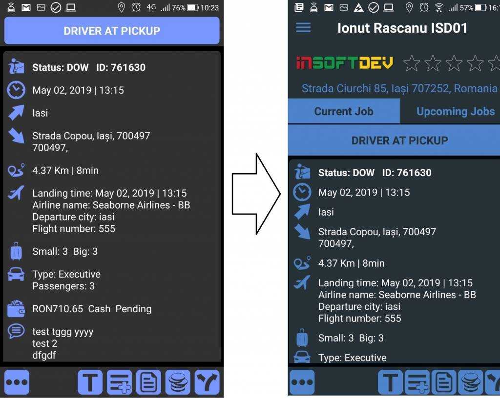 New Driver app | INSOFTDEV | Innovative Cloud Taxi Dispatch Technology