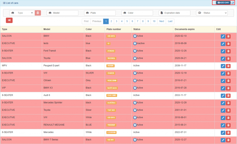 INSOFTDEV | Taxi Dispatch | Vehicles Management
