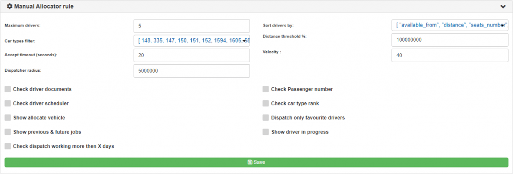 INSOFTDEV | Dispatch System | Manual Dispatch Configuration