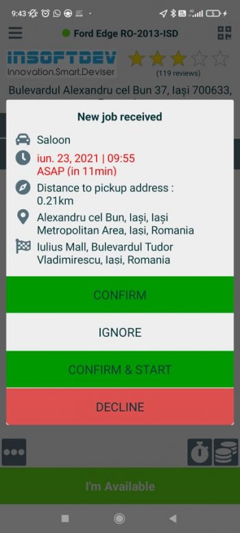 INSOFTDEV | Taxi Dispatch System | Driver apps